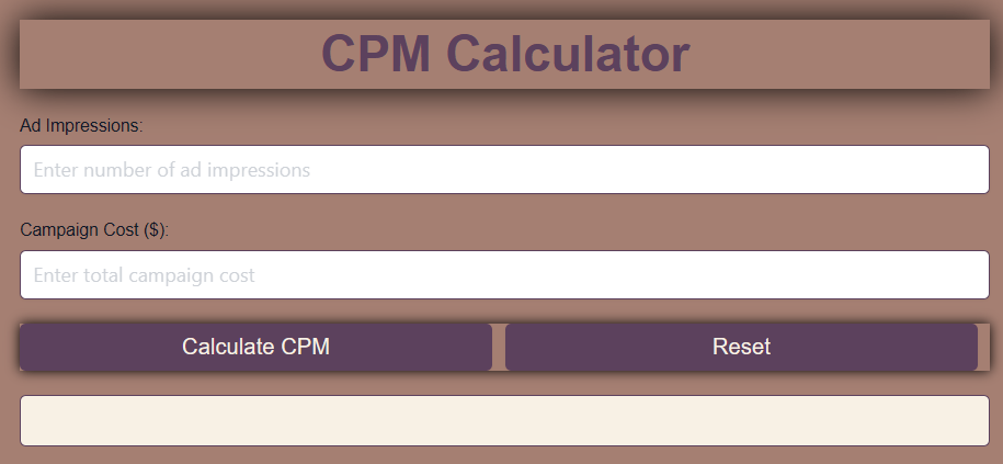 CPM Calculator » 100% FREE - SmallSEOToolsmaster » Unlock The Power Of ...